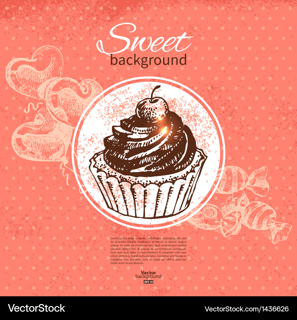 Hand gezeichnet Vintage süß Hintergrund Vektorbild