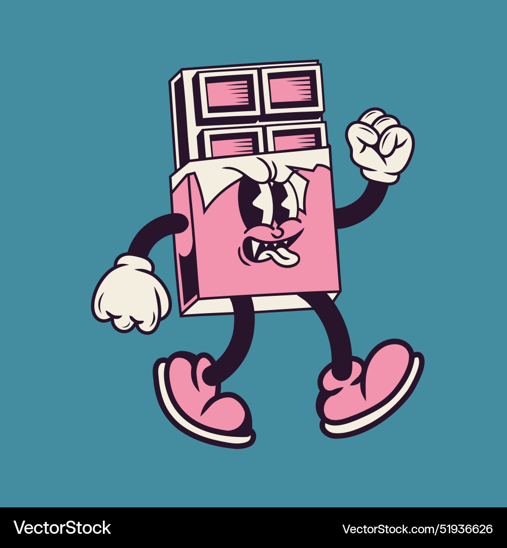 Retro character design from chocolate Royalty Free Vector