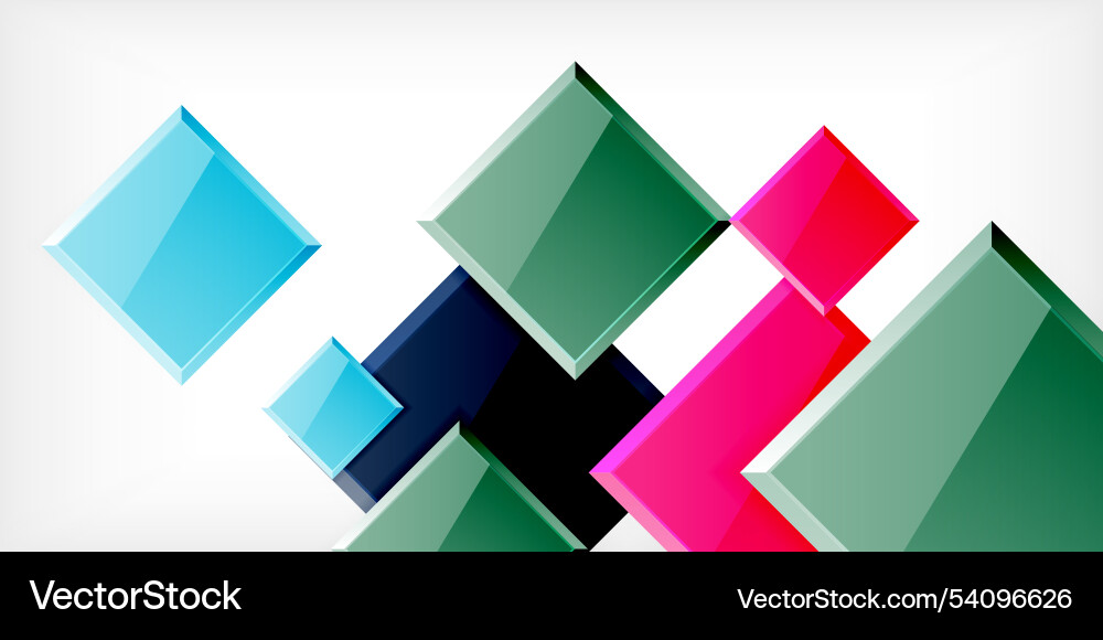 Shiny glossy metallic or plastic square design Vector Image