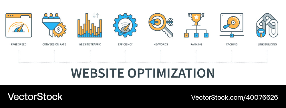 Website optimization concept with icons page Vector Image