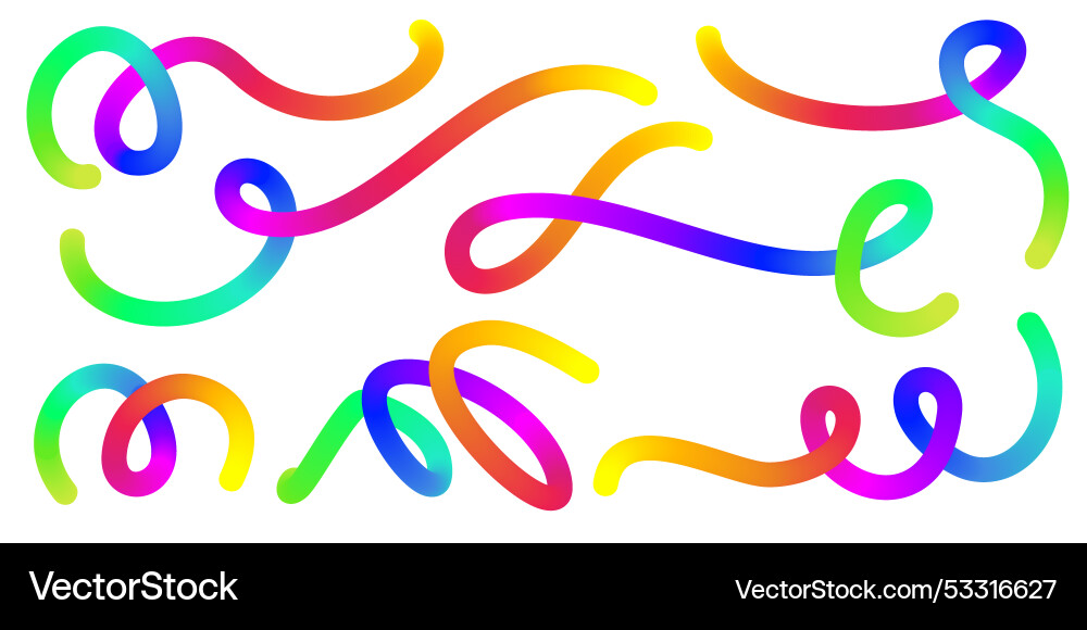 3d rainbow gradient lines fluid color Royalty Free Vector