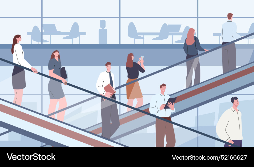 Business center office people moving Royalty Free Vector