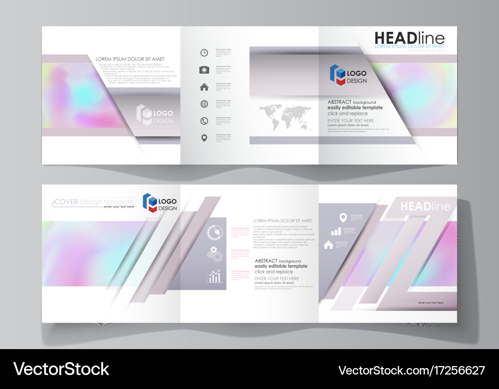 Business templates for tri fold square design Vector Image