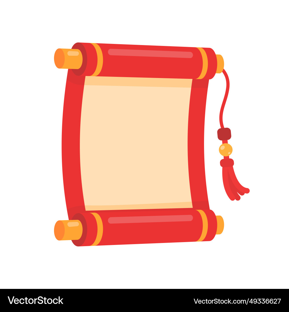 Chinese scroll letter rolled paper decorated Vector Image
