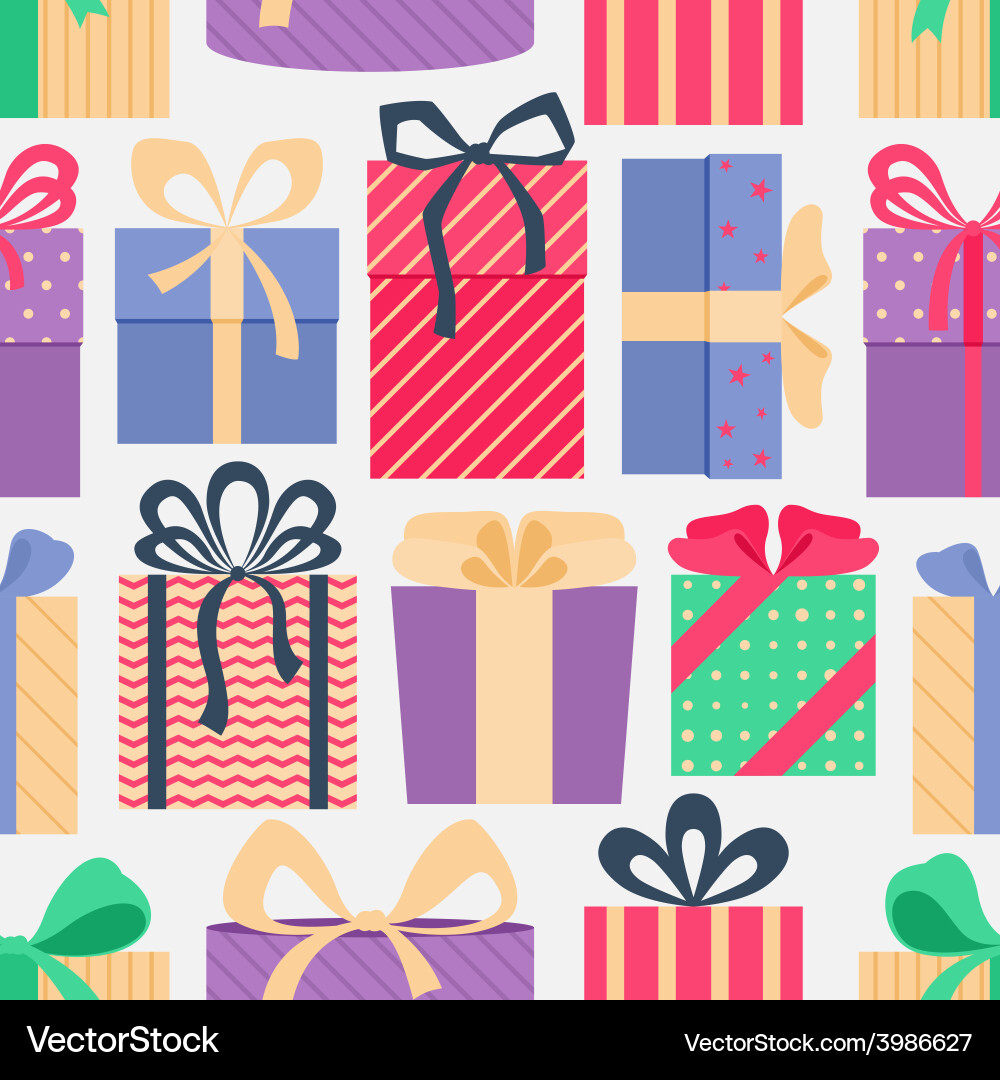 Colorful Gift Boxes Pattern Royalty Free Vector Image