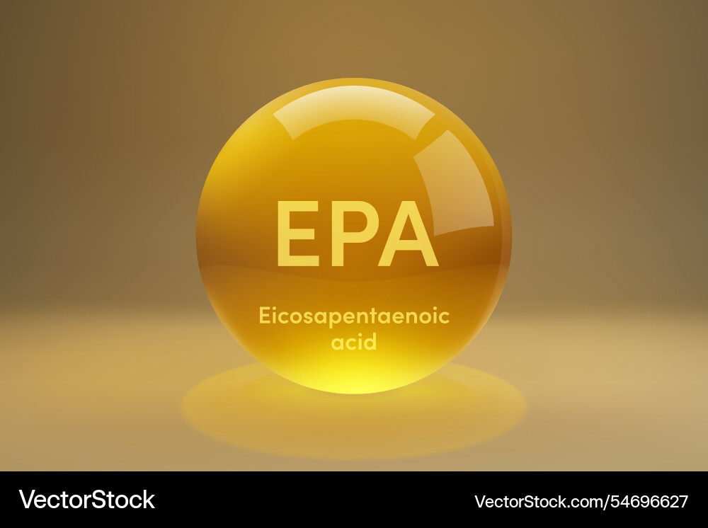 Epa fatty acids glossy capsule Royalty Free Vector Image