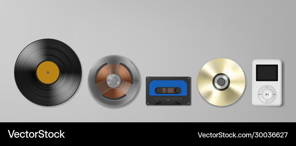 Evolution technology concept vinyl record Vector Image