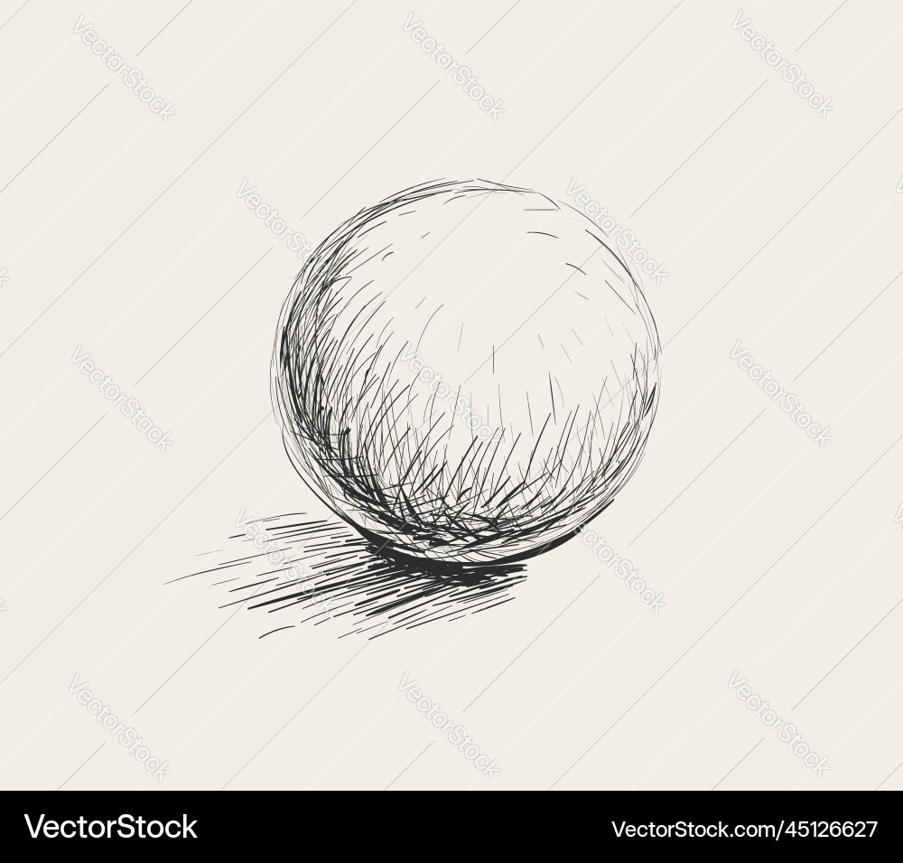 Hand-drawn sphere ball hand drawn sketch Vector Image