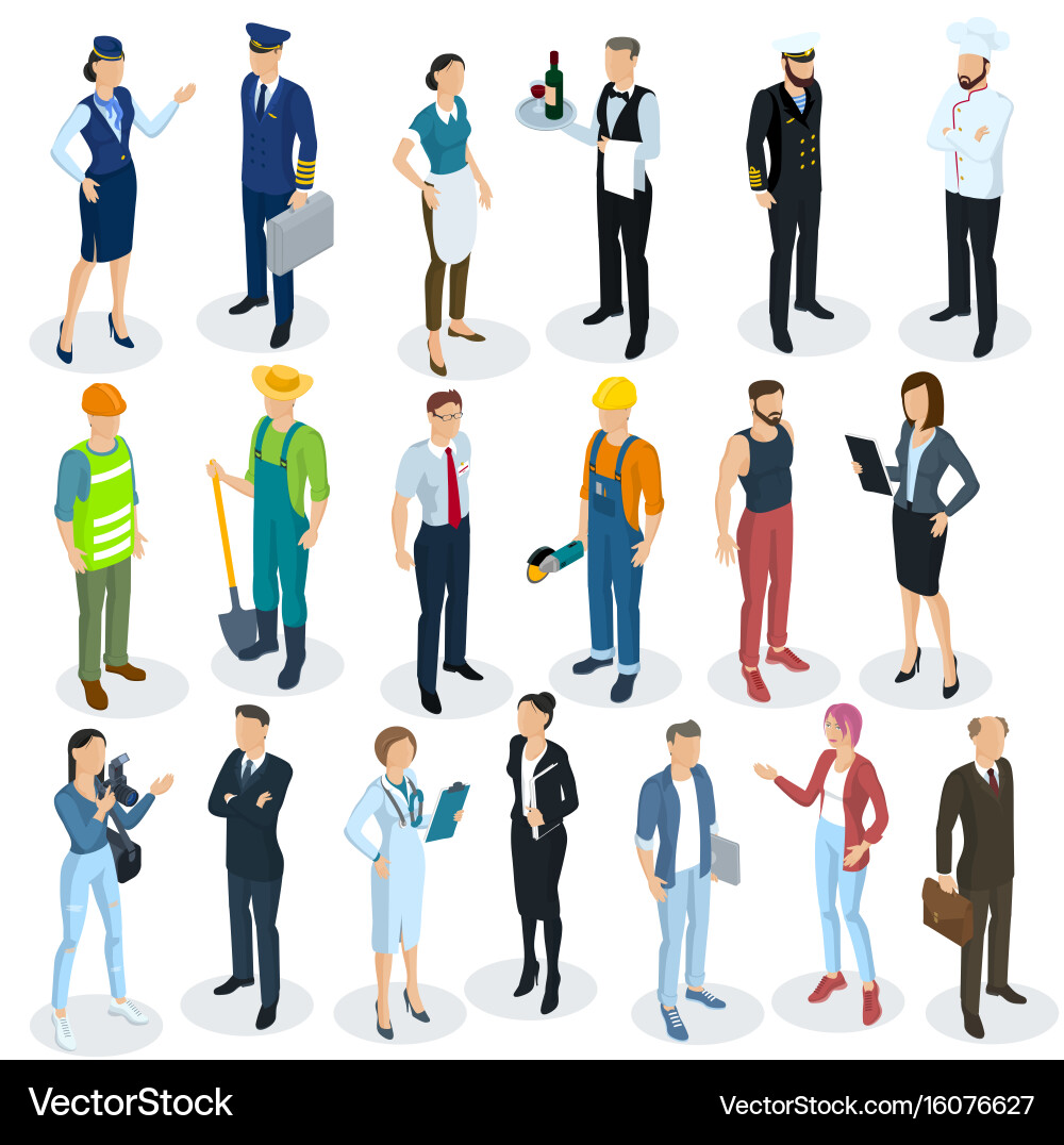 Isometrische Personen Lizenzfreies Vektorbild