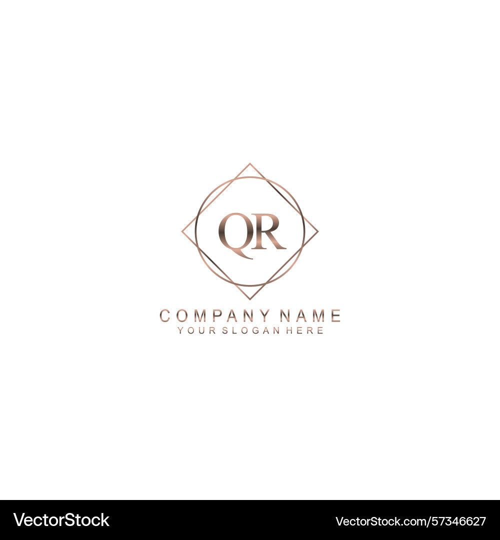 Luxury qr initial logo designs with elegant gold Vector Image