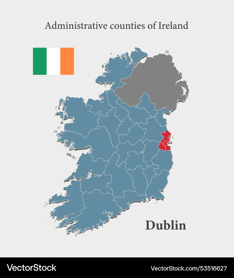 Map ireland county dublin Royalty Free Vector Image