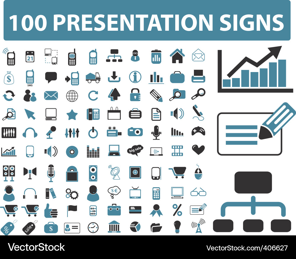 Presentation Icons Set Royalty Free Vector Image
