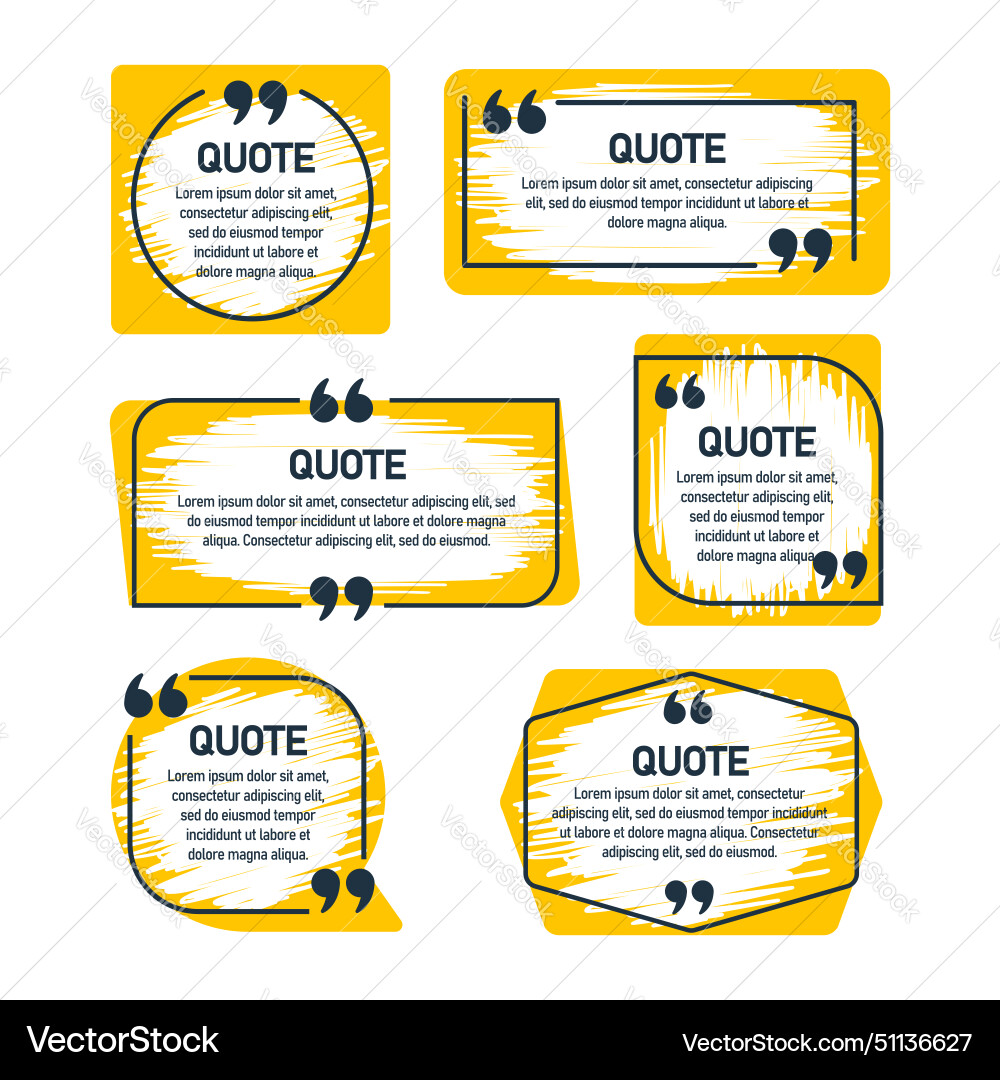 Quote box frame design boxes quotation bubble Vector Image