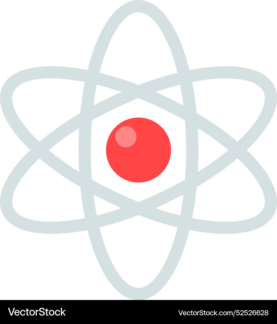 Atom model icon physics symbol science logo Vector Image