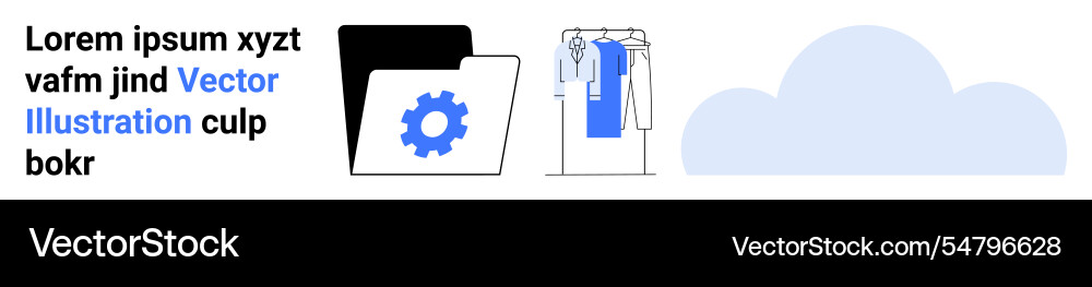 Cloud storage and file management with gear icon Vector Image