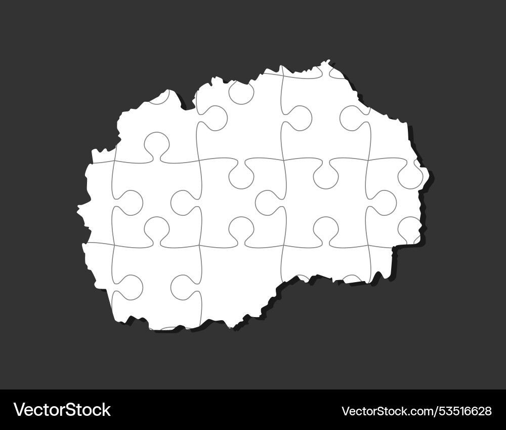 Creative map north macedonia from white puzzle Vector Image