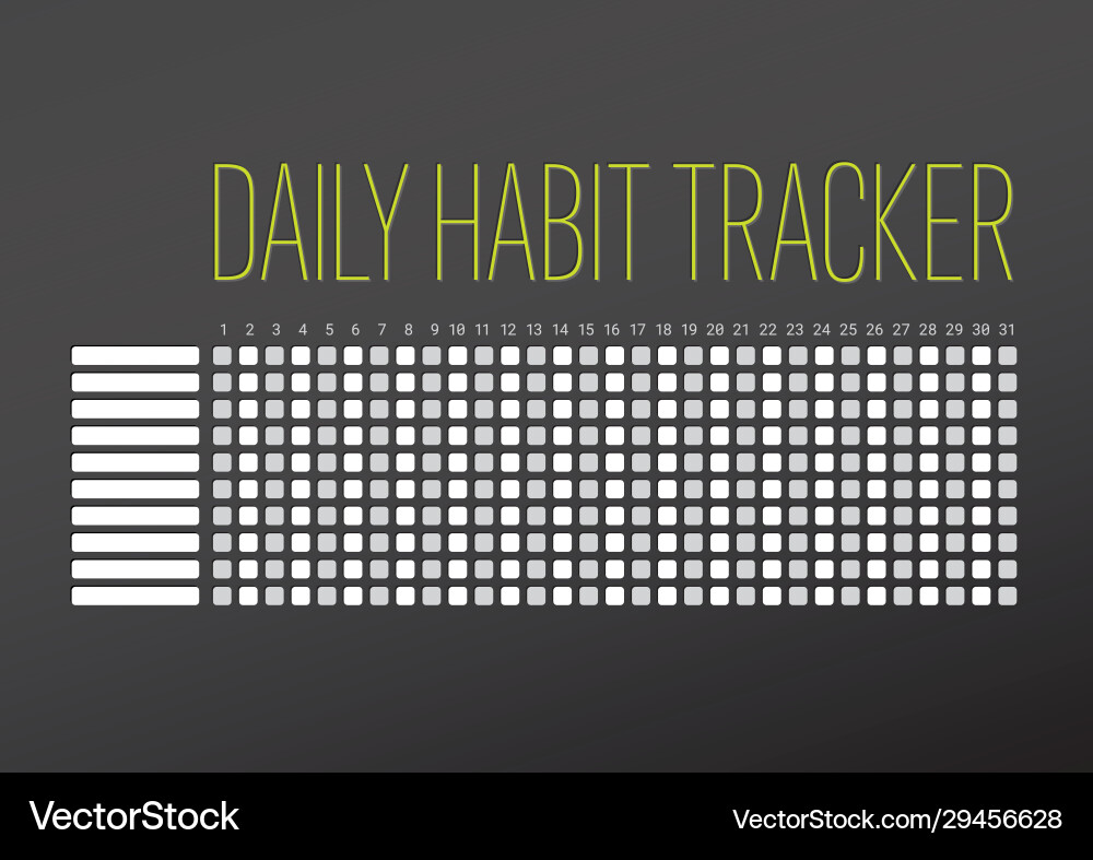 Daily habit tracker template Royalty Free Vector Image