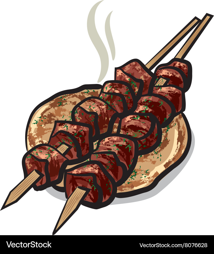Delicious Meat Kebab Royalty Free Vector Image