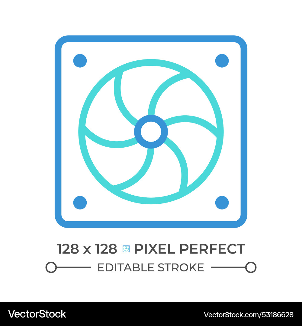 Exhaust fan two color line icon Royalty Free Vector Image