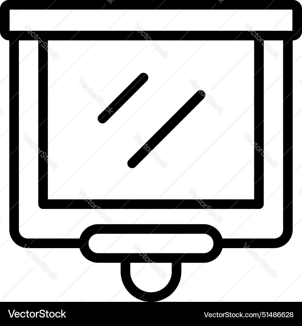 Flat line presentation board icon Royalty Free Vector Image