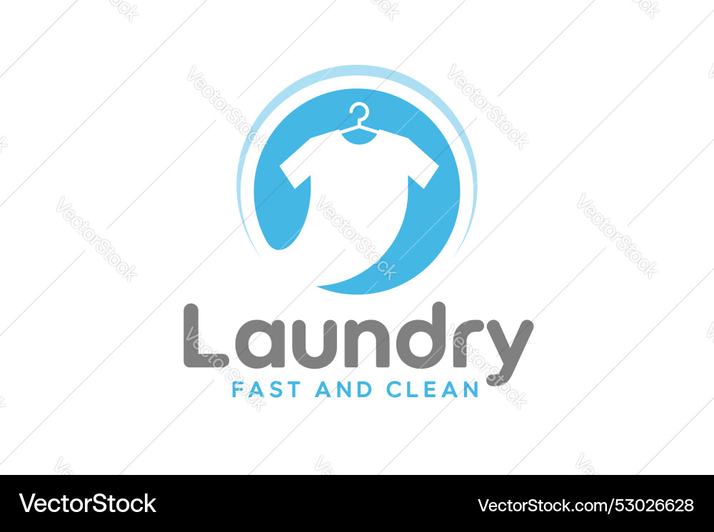 Laundry logo design template washing clothes icon Vector Image