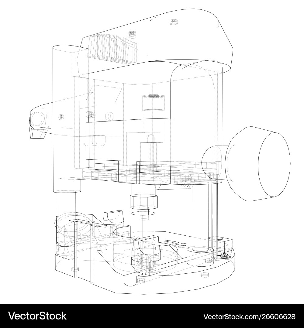 Outline milling machine Royalty Free Vector Image