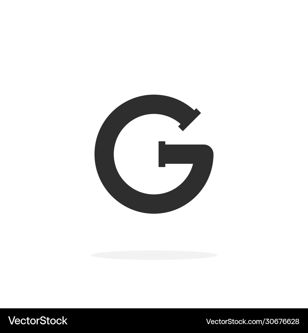 Plumbing pipe letter g Royalty Free Vector Image