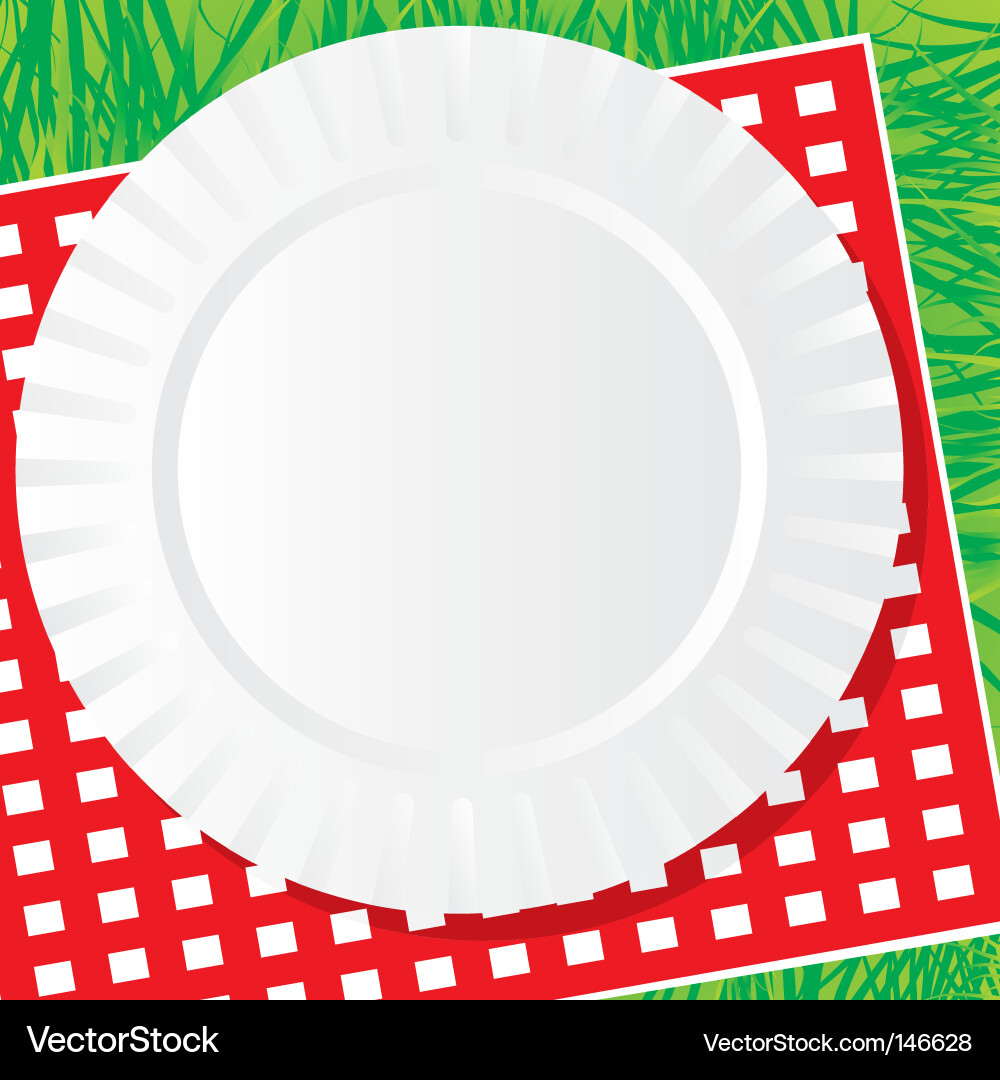 Red and White Checkered Plate Royalty Free Vector Image