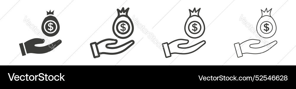 Revenue icon set on white background Royalty Free Vector