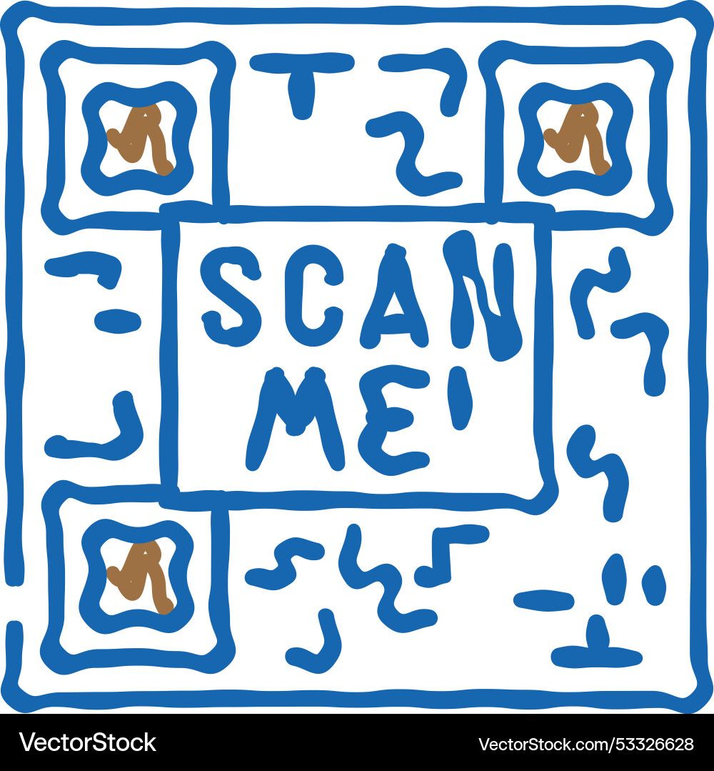 Scan me product label caution icon doodle Vector Image