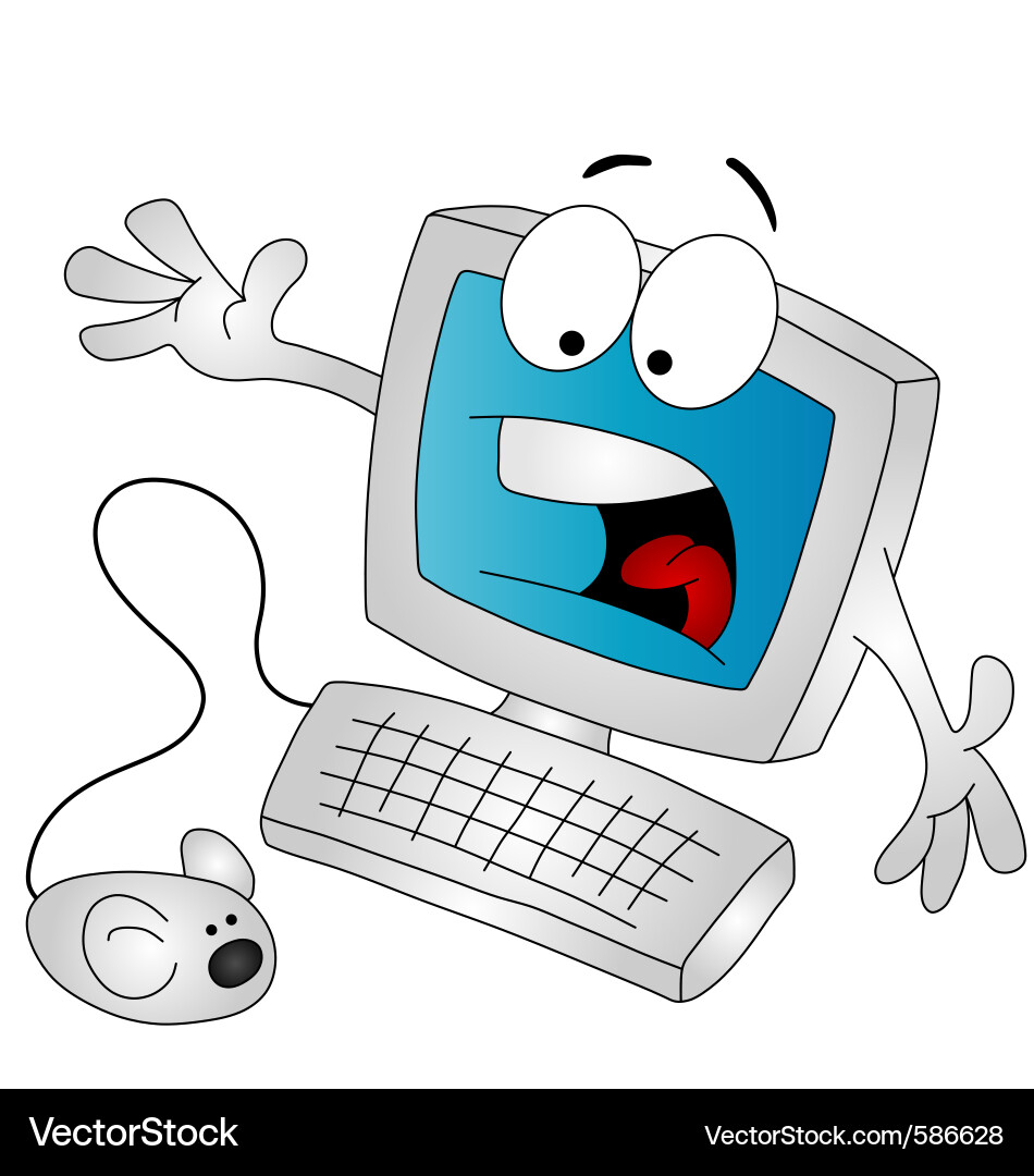 Scared computer Royalty Free Vector Image - VectorStock