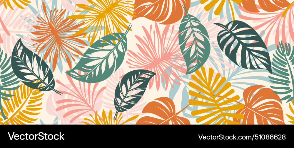 Seamless pattern of colorful tropical Royalty Free Vector
