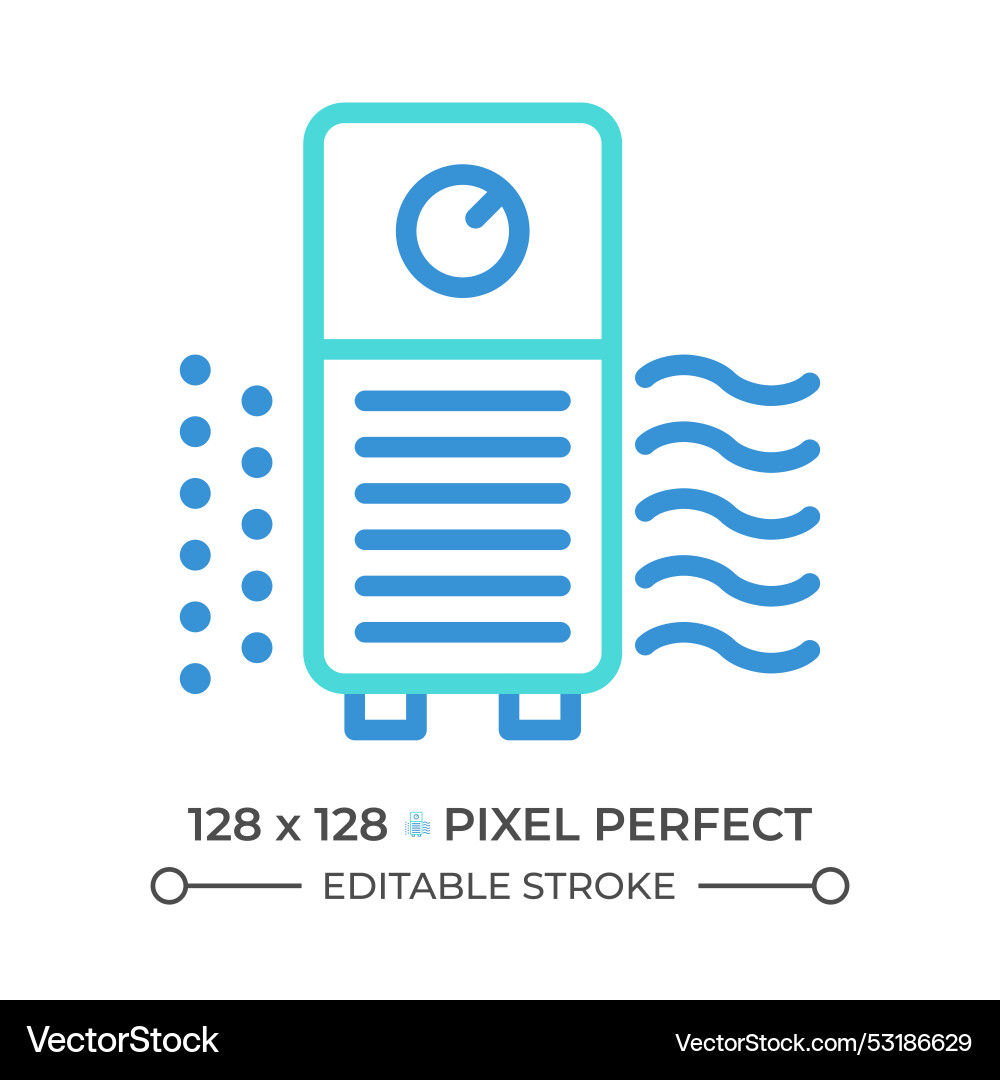 Air purifier two color line icon Royalty Free Vector Image