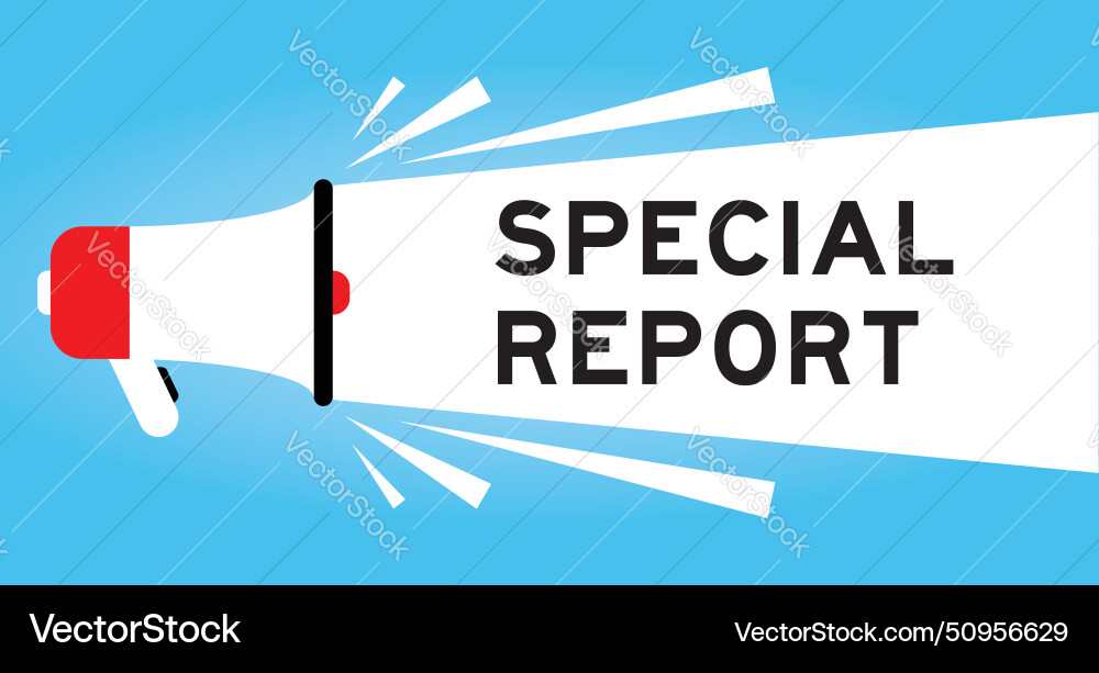 Color megaphone icon with word special report Vector Image