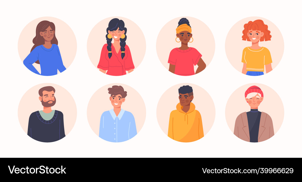 Happy people avatars Royalty Free Vector Image