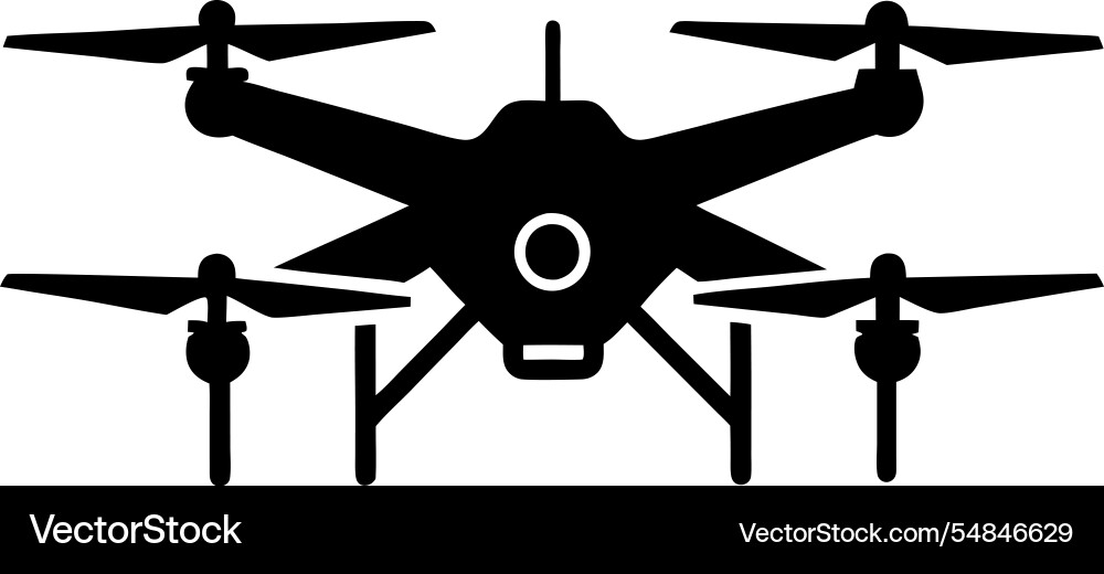 High-tech drone silhouette design minimalist Vector Image