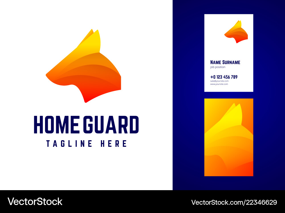 Home guard logo and business card template Vector Image