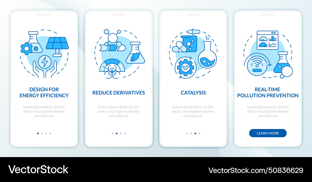 Zero waste science blue onboarding mobile app Vector Image