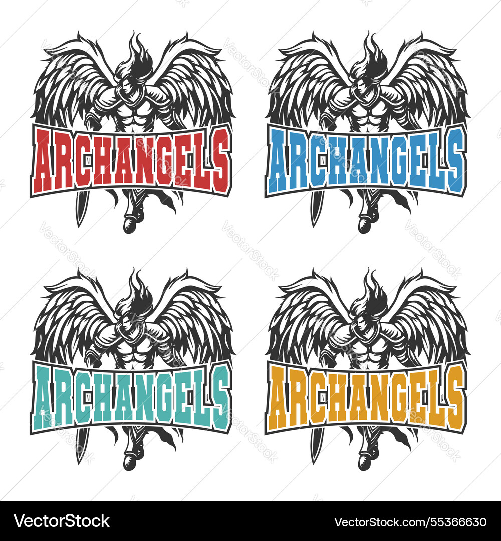 Archangels clip art design mascot Royalty Free Vector Image