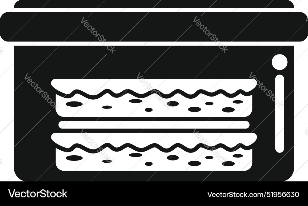 Closed plastic container storing two tier cake Vector Image