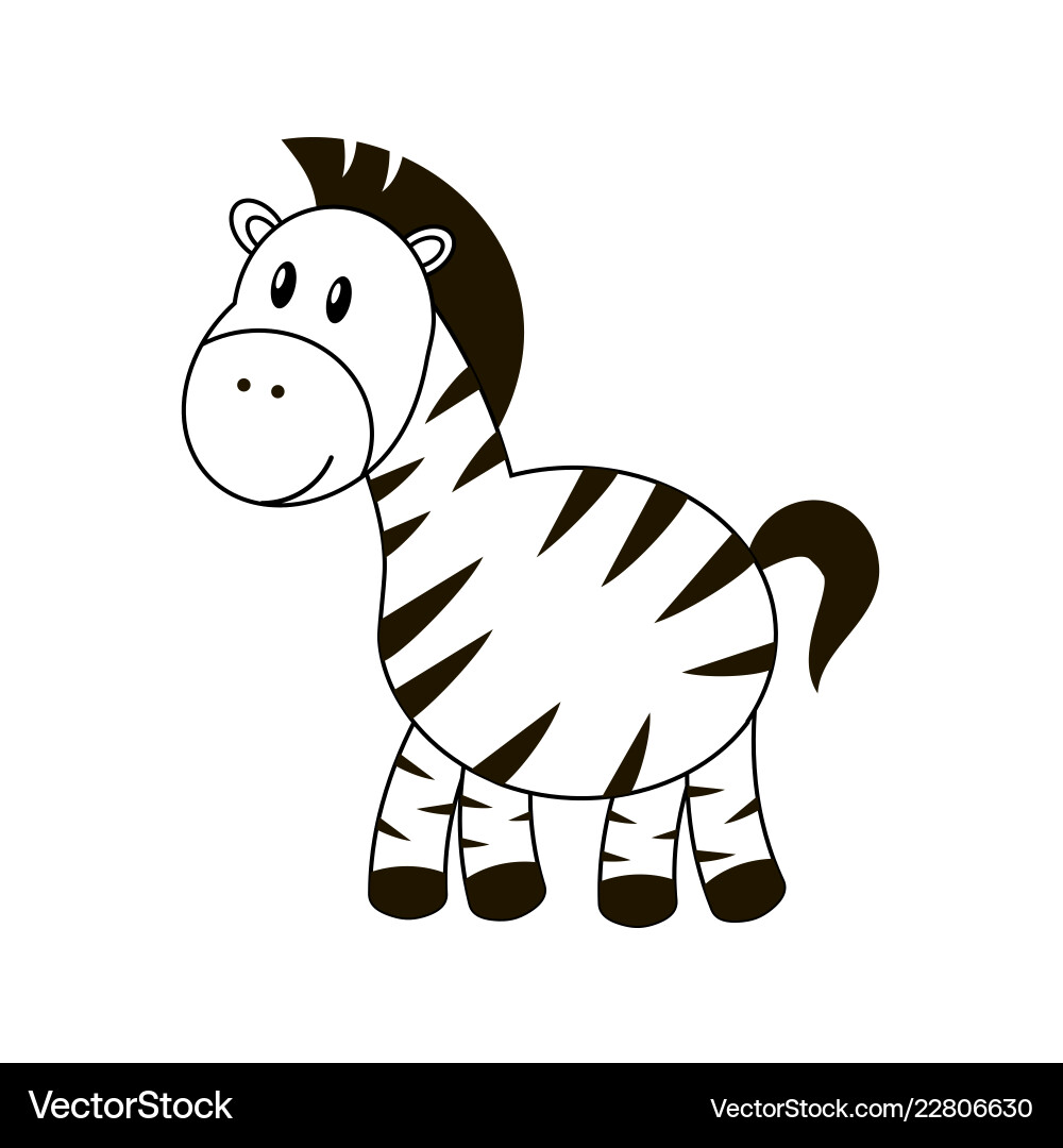 Colorless zebra isolated Royalty Free Vector Image