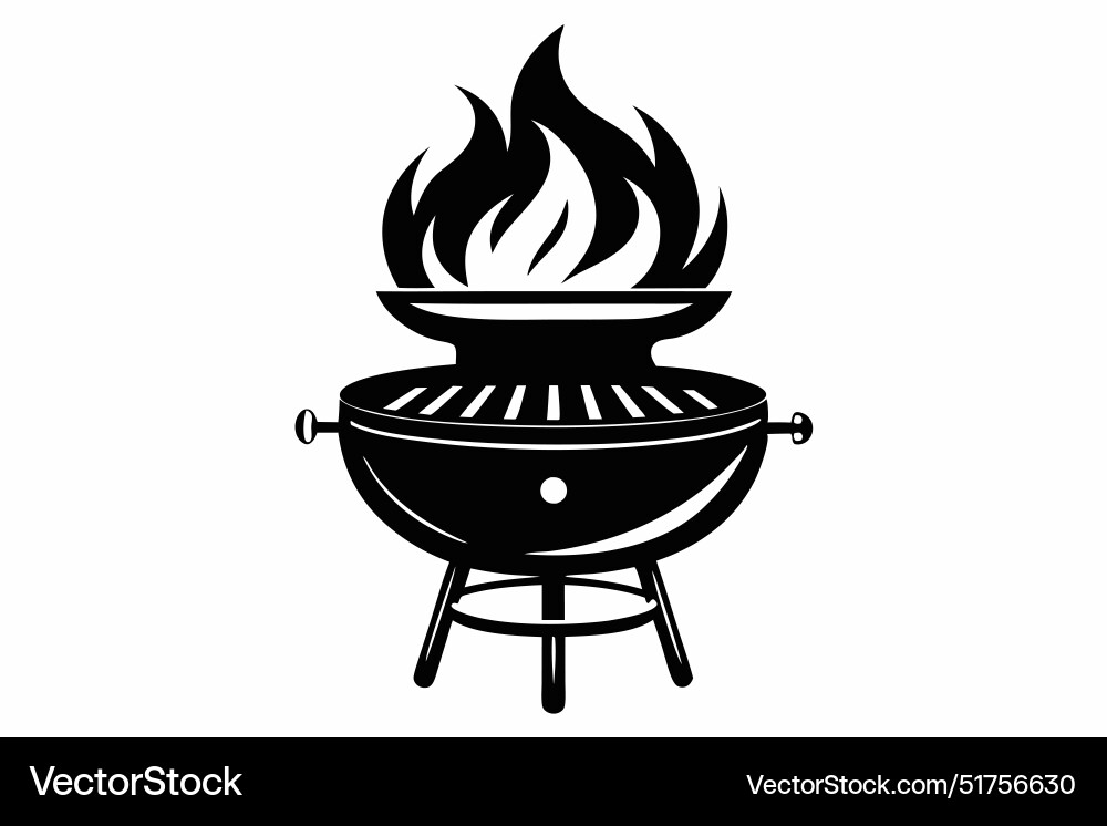 Electric grill with fire g Royalty Free Vector Image
