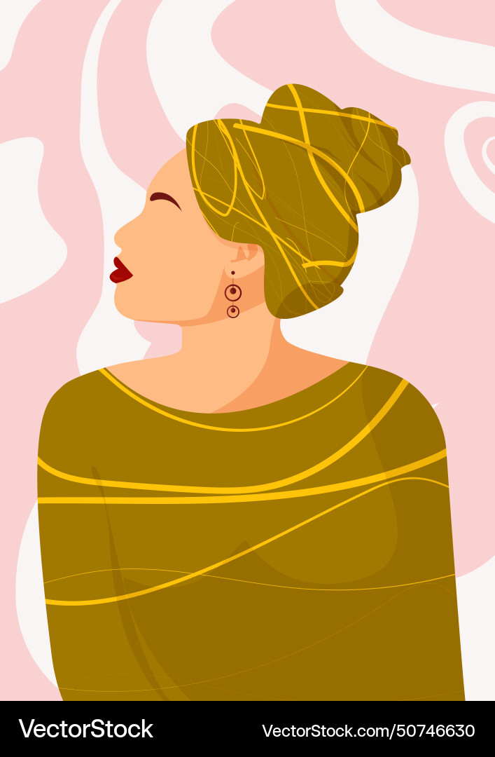 Faceless woman in profile Royalty Free Vector Image