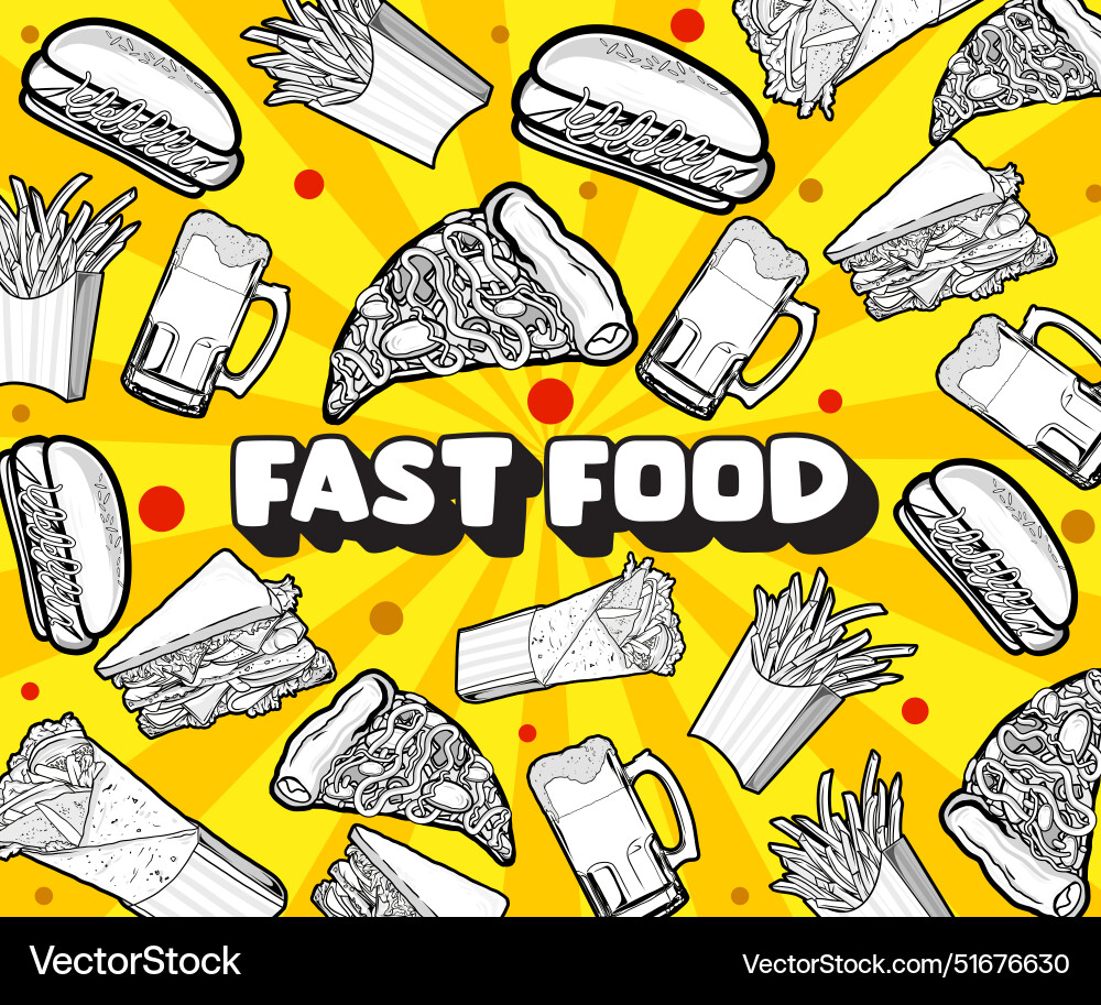 Fast food background 1 Royalty Free Vector Image