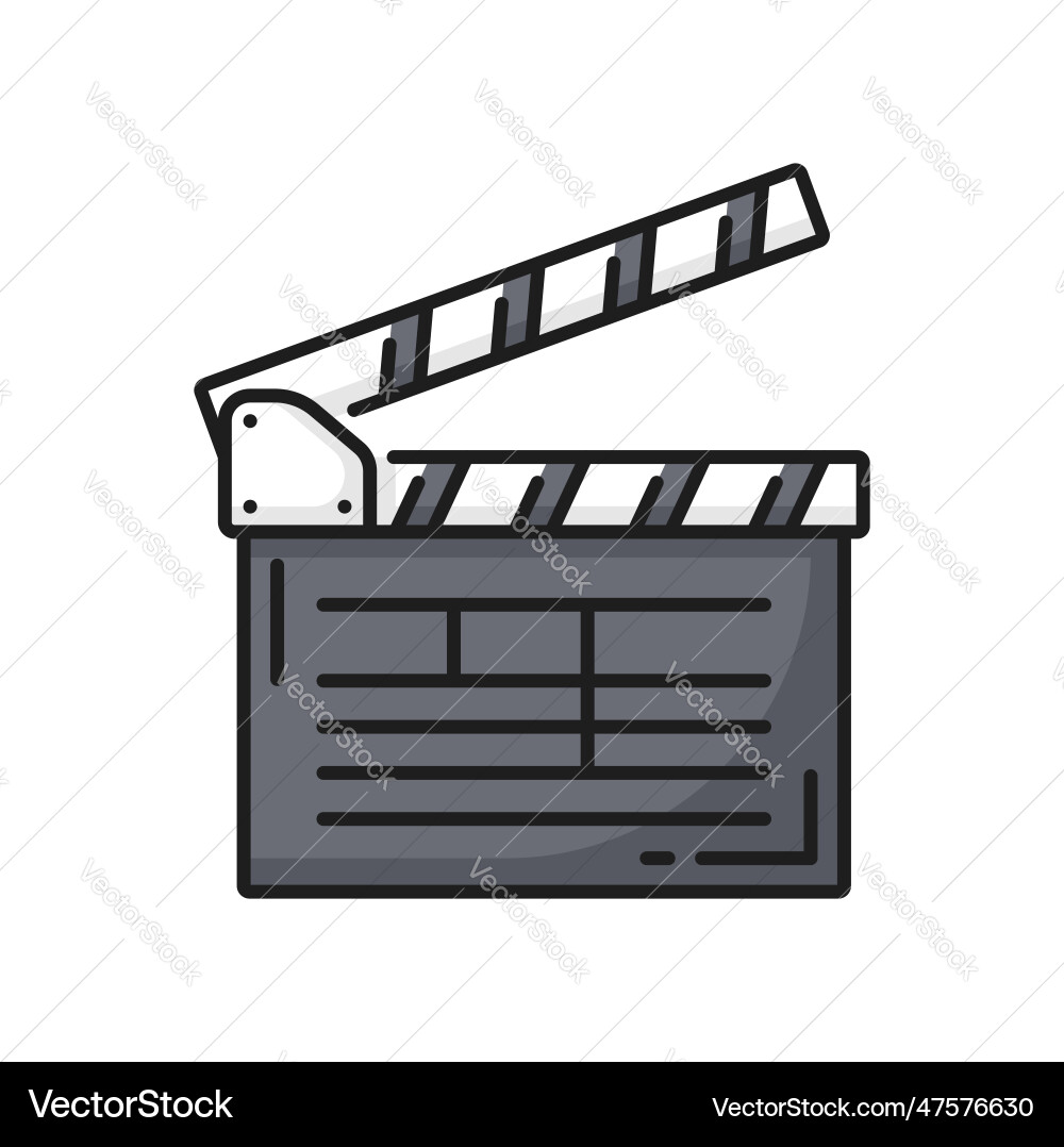 Filmmaking clapperboard video production icon Vector Image