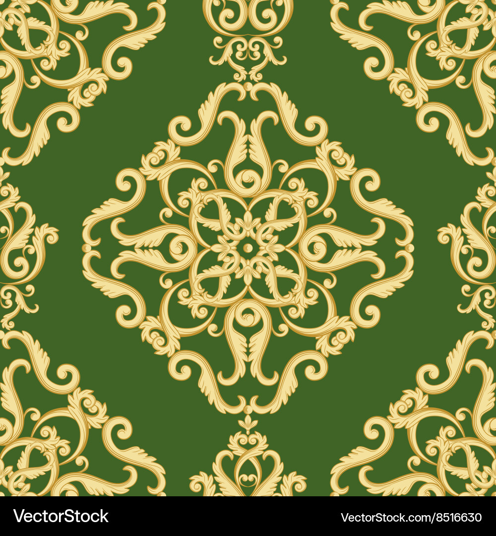 Golden Damask Pattern Royalty Free Vector Image