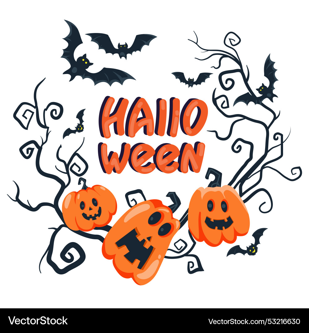 Halloween concept design element frame Royalty Free Vector