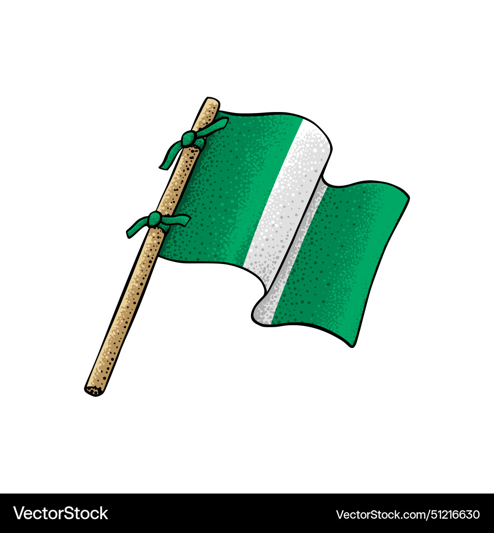 Nigerian flag Royalty Free Vector Image - VectorStock
