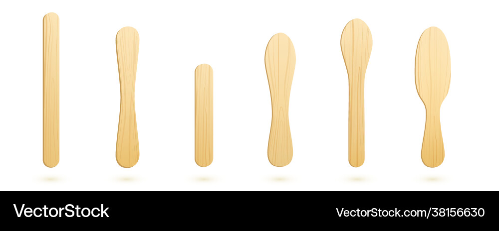 Popsicle sticks wooden elements for ice cream Vector Image