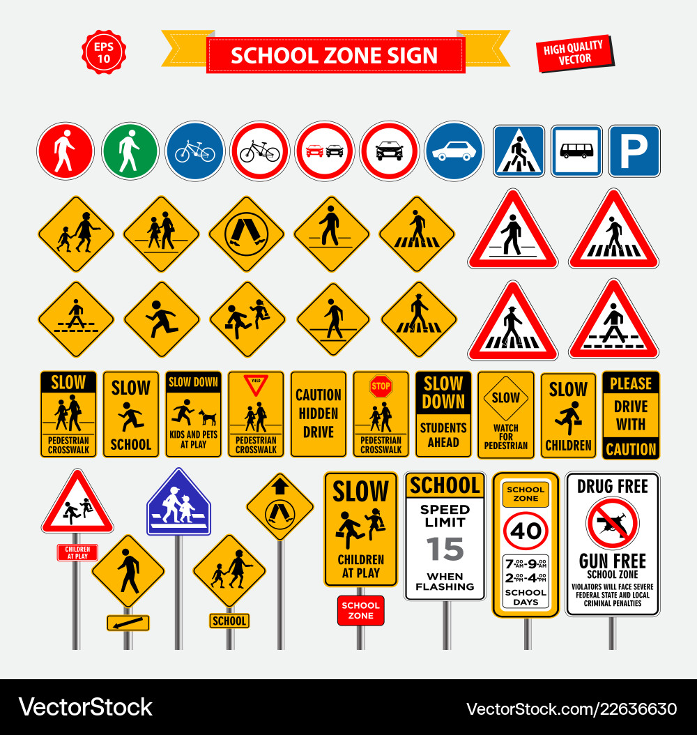 School Zone Sign Vector Images (over 1,700)